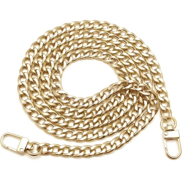Unbranded | Bags | Gold Tone 47 Flat Metal Detachable Chain Strap ...